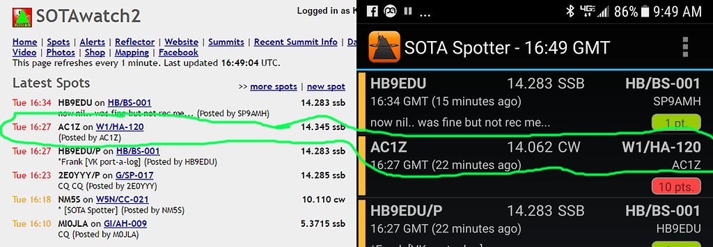 Spotting Utilities Show Different Info for Same Spot - Online Resources ...
