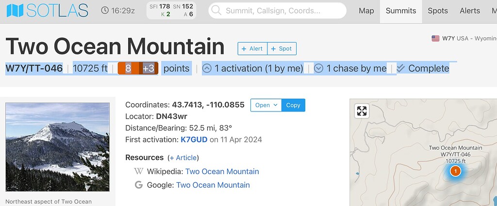 chase and complete data incorrect on W7Y/TT-046 - Issues/Errors - SOTA Reflector