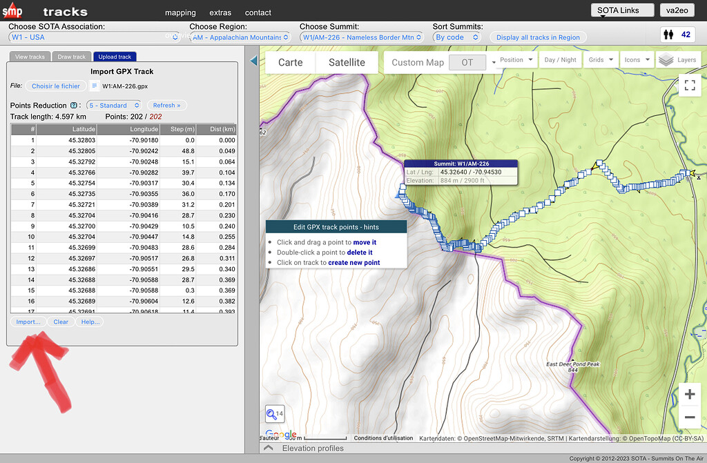Problem importing tracks - SOTA Mapping - SOTA Reflector