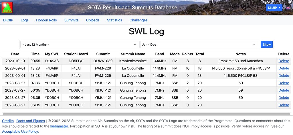 SWL Log - strange entries - Database - SOTA Reflector