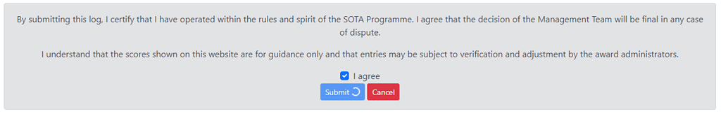Issue uploading log - Database - SOTA Reflector